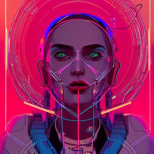 Lexica - A portrait of a beautiful cybernetic woman connected to a ...