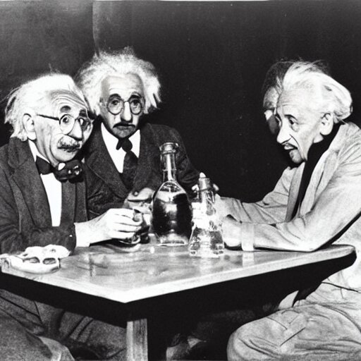Lexica - Albert einstein drinking rakia with his friends