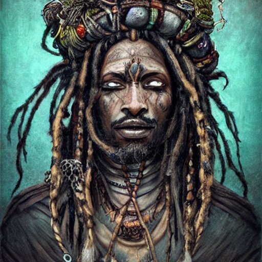 Lexica - Dread herbalist, very detailed, dark fantasy art