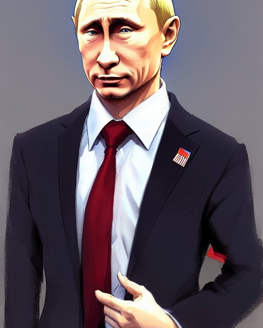 Lexica - Portrait Anime guy as Putin. fine-face, pretty face, realistic ...