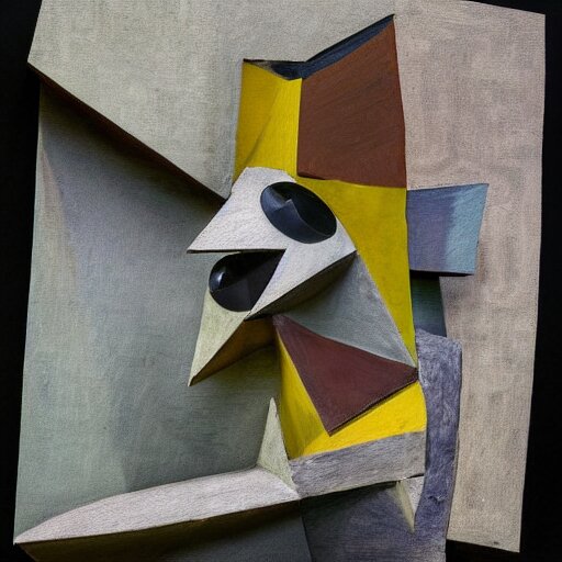 Lexica - A sculpture a 🦝 made pure recycle materials, cubism, Pablo Picasso