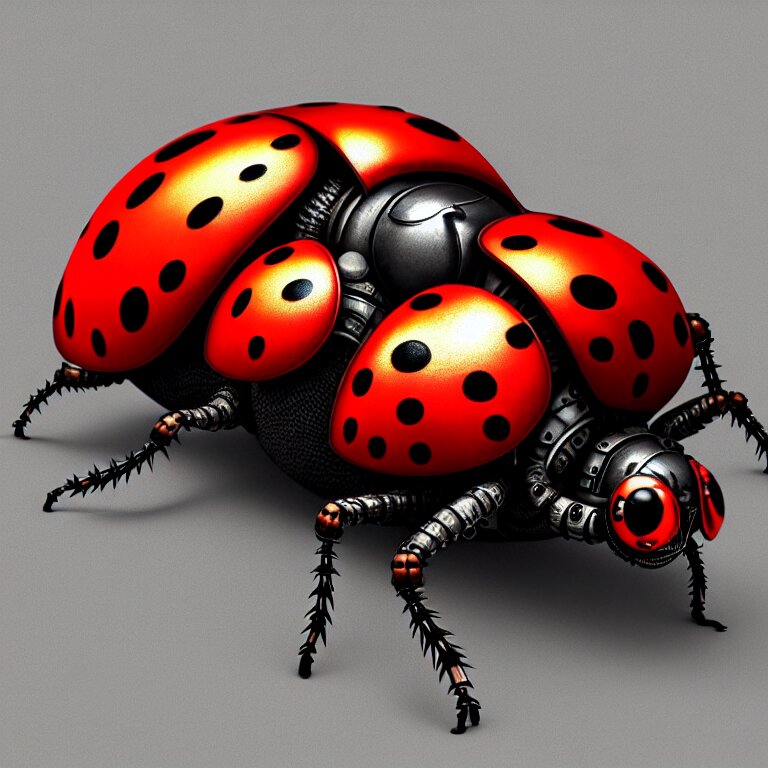 Lexica - Steampunk ladybug, biomechanical, very coherent symmetrical ...