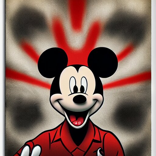 Lexica - Mickey mouse art work. ww 2 propaganda poster. dark, hyper ...