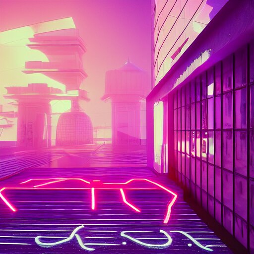 Lexica - Synthwave art of peykan, tehran, octane render, pink neon lights