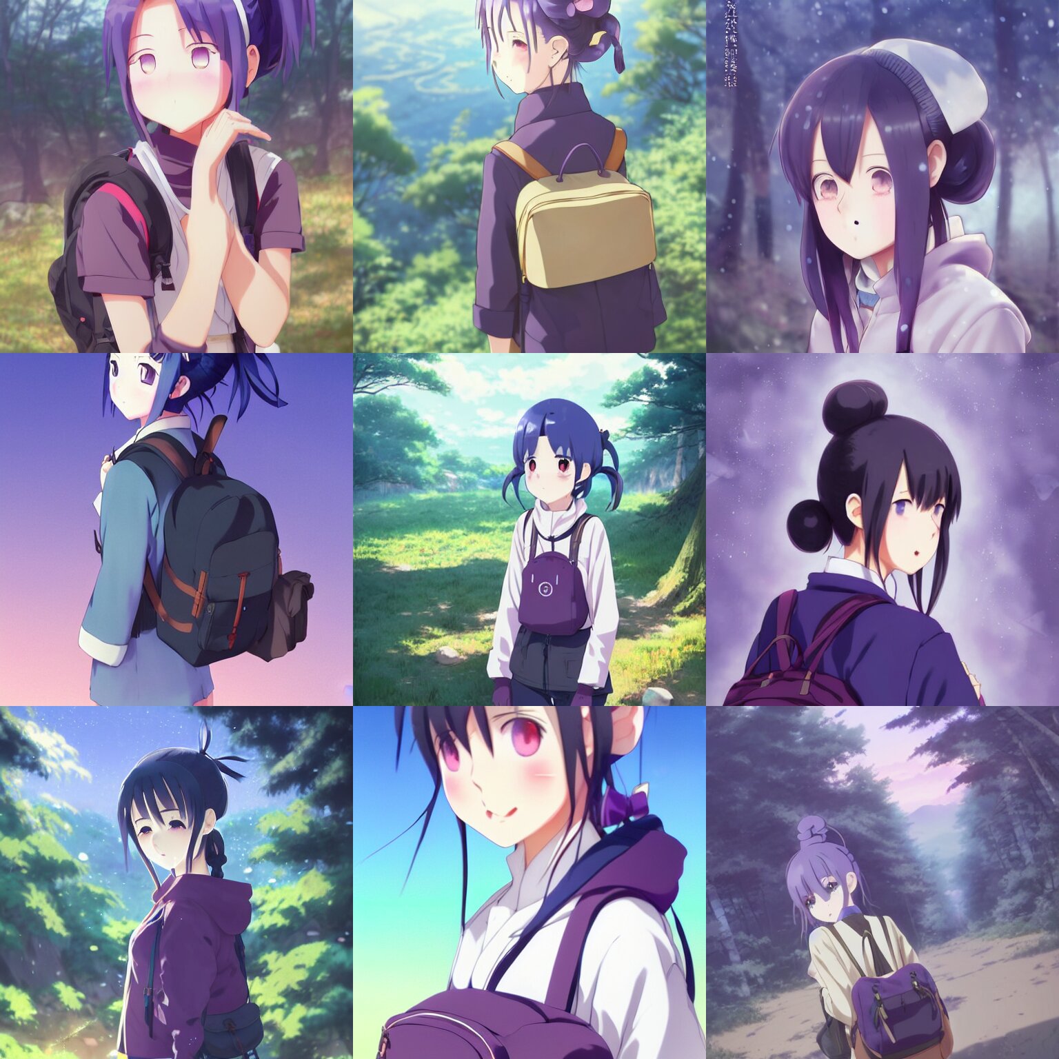 Lexica - Cute anime shima rin shimarin yuru camp dark - blue hair bun ...