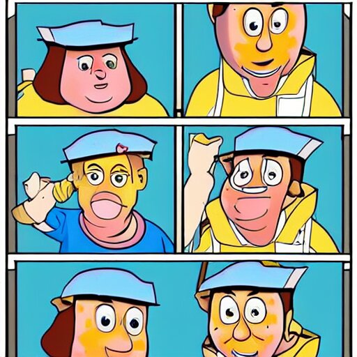 Lexica - Bob the builder character messed up ham face soup boy meme