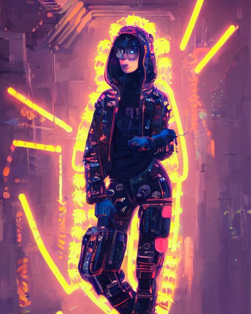 Lexica - Detailed full body portrait Neon Operator Girl, cyberpunk ...