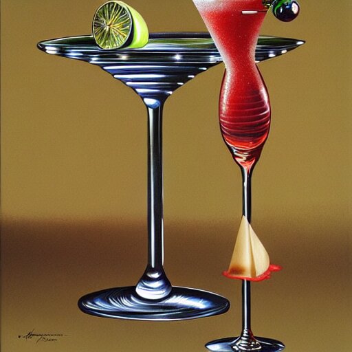 Lexica - A daiquiri cocktail on a table, surreal, art by peter lloyd, 1 ...