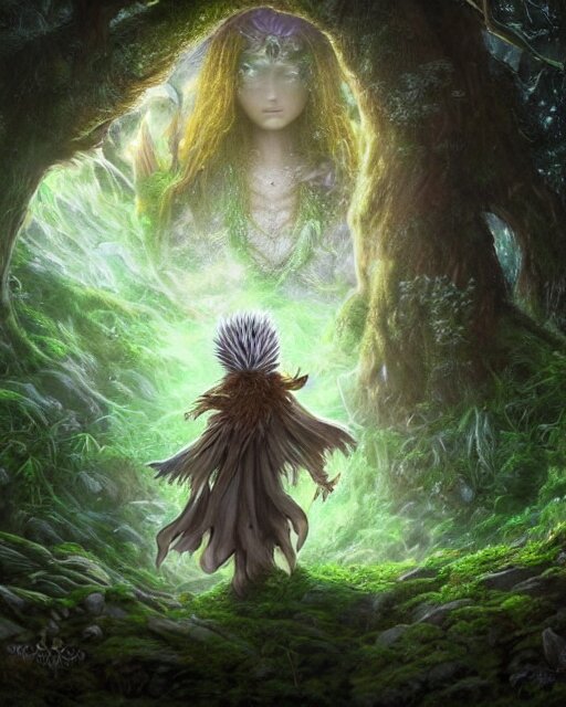 Lexica - Hedgehog druid, portrait, gaia, nature, fairy, forest ...