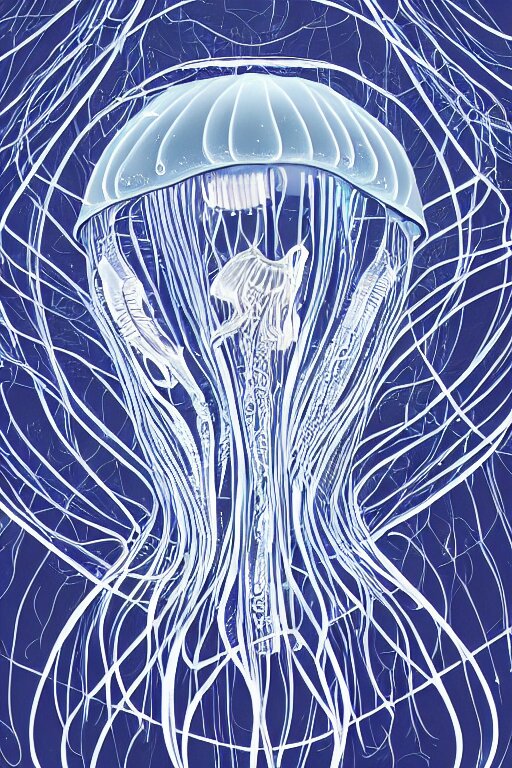 Lexica - The world inside a jellyfish, symmetrical, highly detailed ...