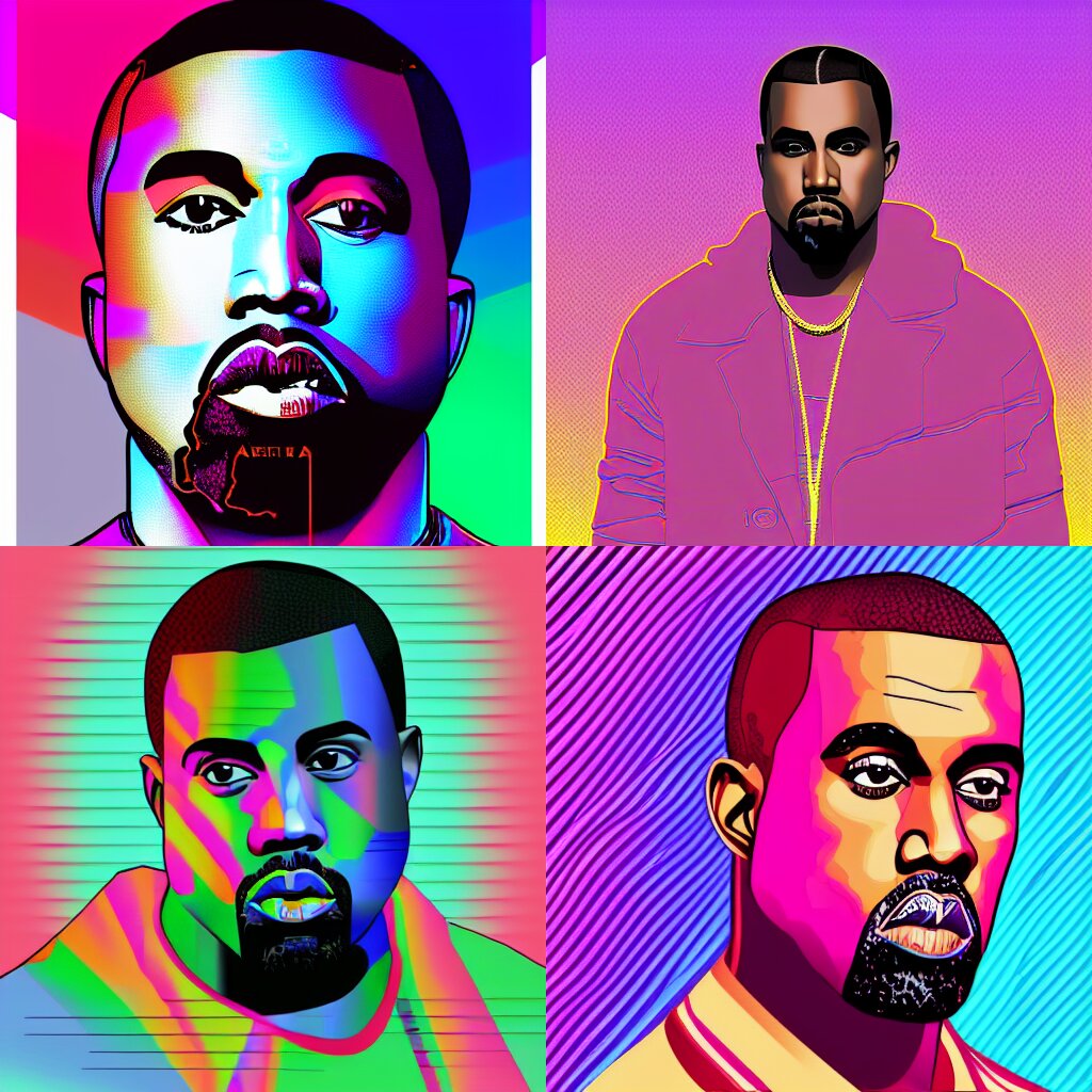 Lexica - Vector art of kanye west in a vaporwave aesthetic, 8 k, 4 k ...