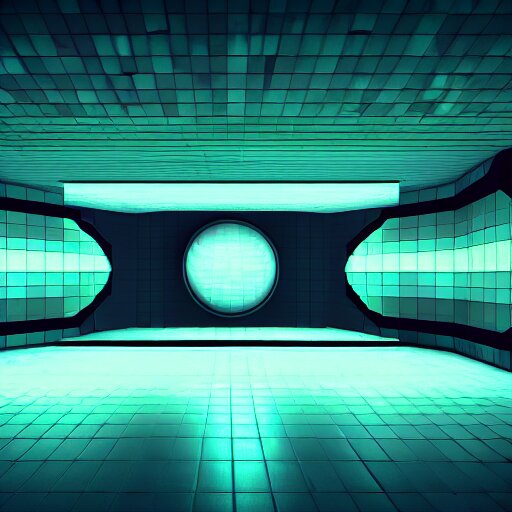 Lexica - Noisy color photograph of a retrofuturist liminal space, dark ...