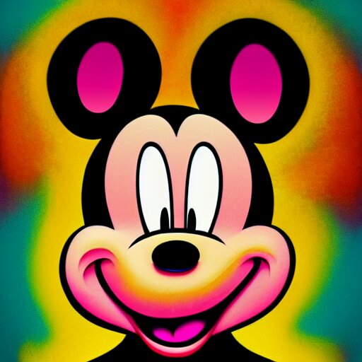 Lexica - An extremely psychedelic portrait of mickey mouse, surreal ...