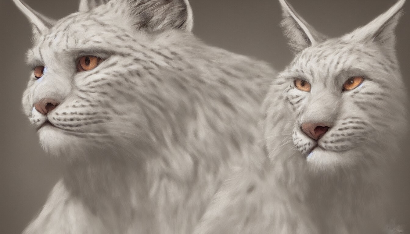 Lexica - White anthropomorphic lynx portrait, furry digital art ...