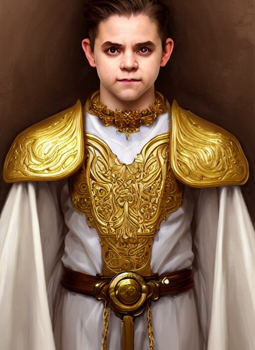 Lexica - Symmetry!! portrait of a young halfling male cleric, white ...