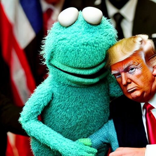 Lexica - Donald trump as an angry muppet!!!!!