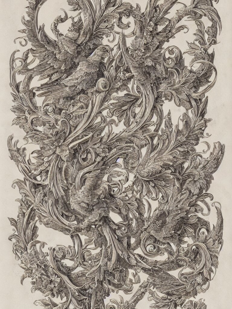 Lexica – Beautiful decorative ornamental engraving with classical ...