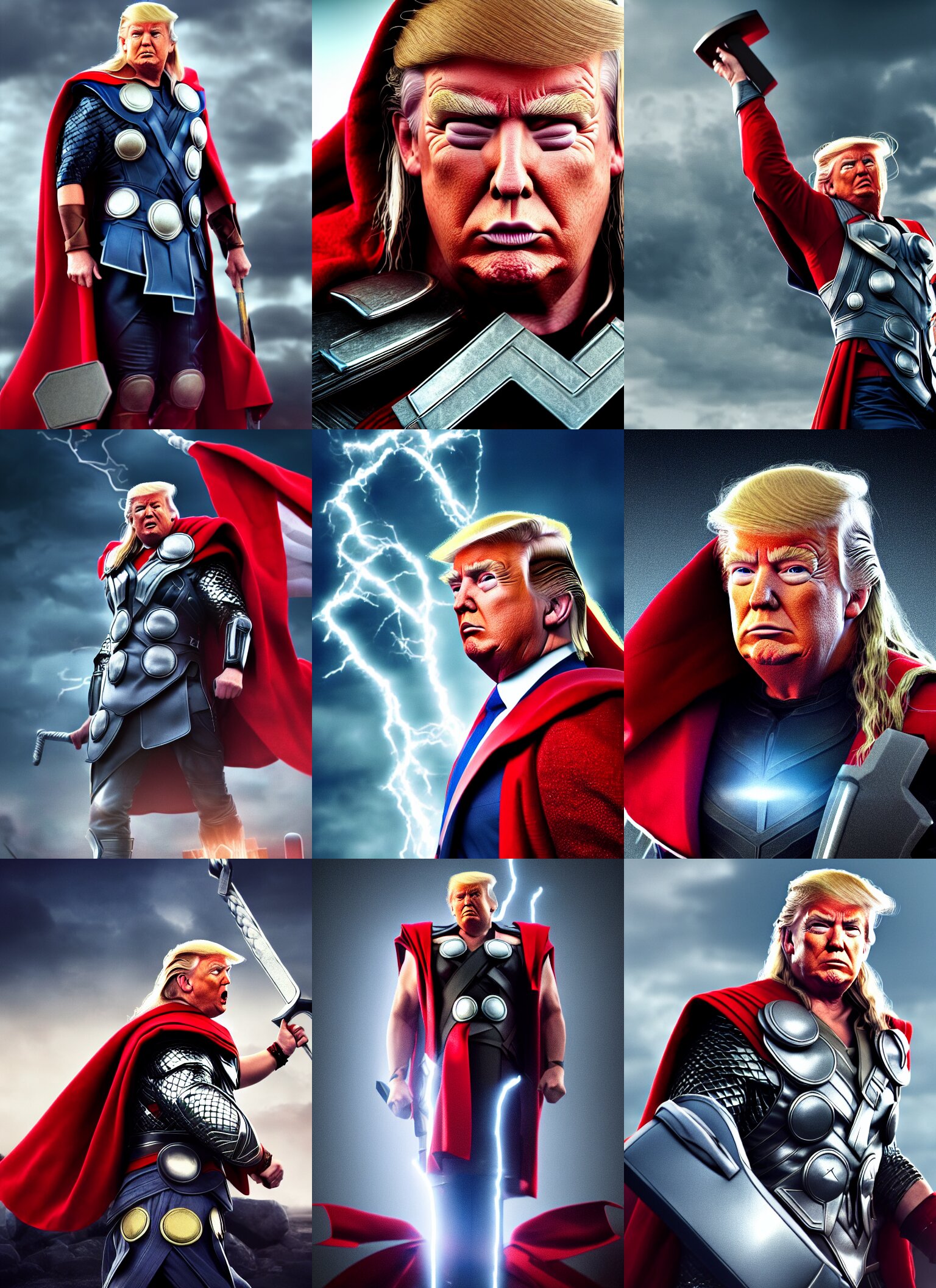 Lexica - Donald trump as thor, ready for battle, digital art, octane render