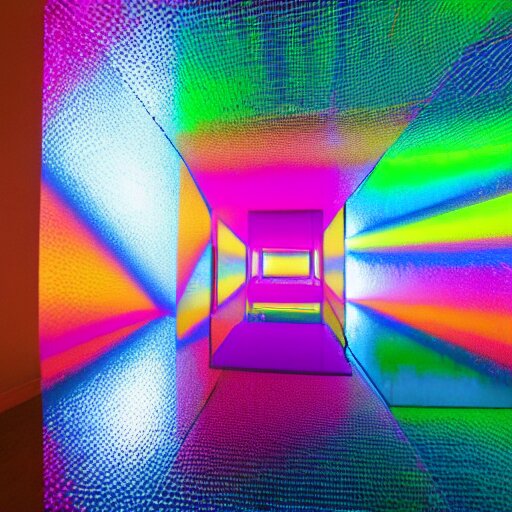 Lexica - A room with a lot of different colored glass blocks on the ...