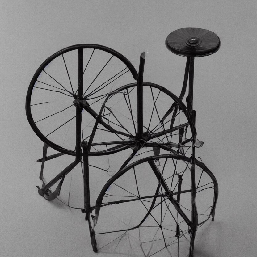 Lexica - A single readymade object on a pedestal named roue de ...