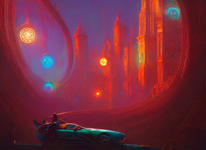 Lexica - A psychedelic challis clockwork behir , vibrant color scheme ...