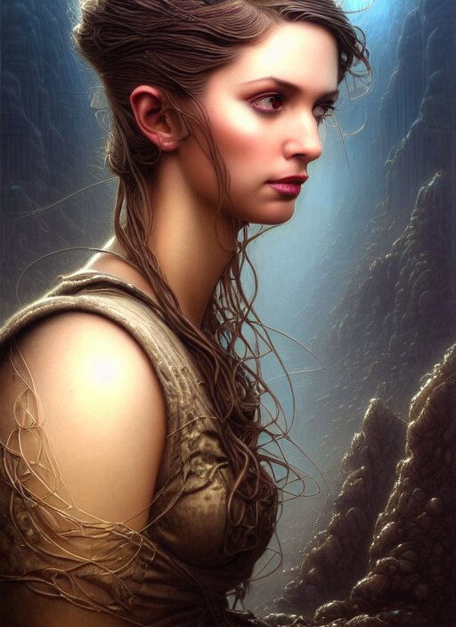 Lexica - Closeup portrait shot of beautiful girl in a scenic dystopian ...
