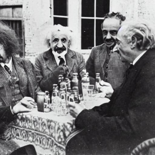 Lexica - Albert einstein drinking rakia with his friends