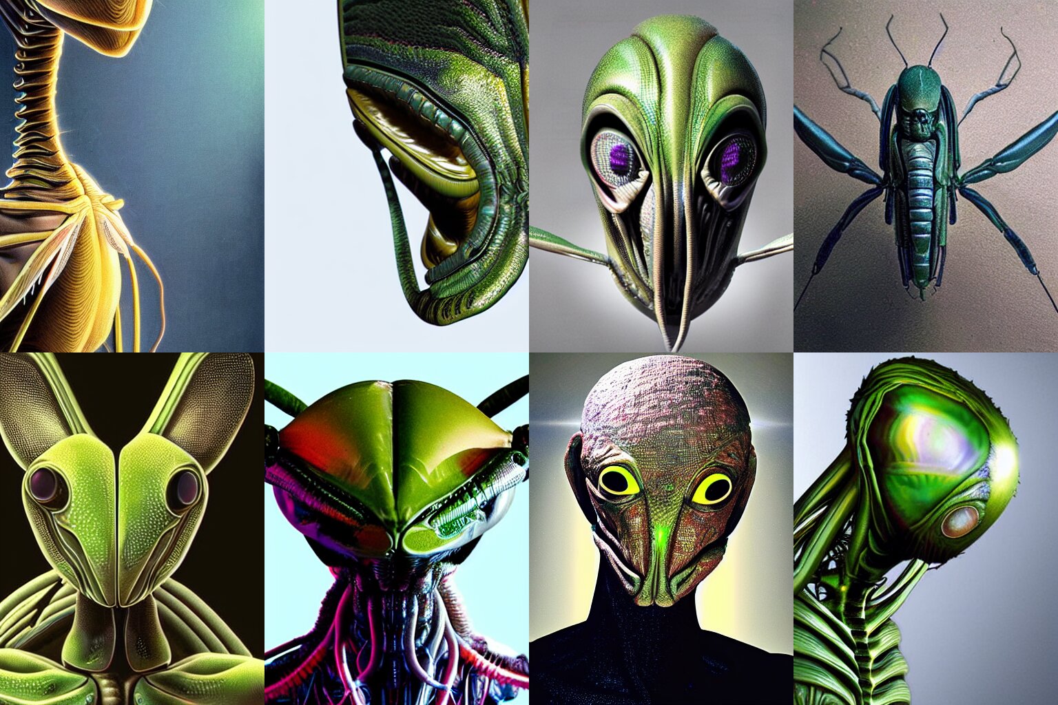 Lexica - Organic alien in the form of mantis head, fullbody ...