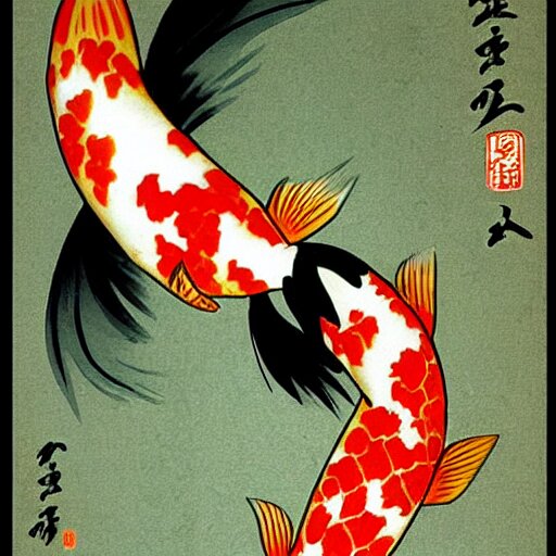 Lexica - Japanese woman koi fish japanese art