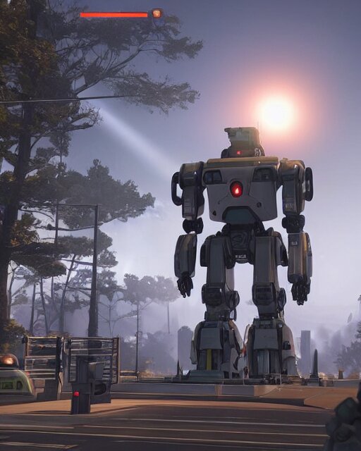 Lexica - The giant massive mech walker robot ; armed and watchfully ...