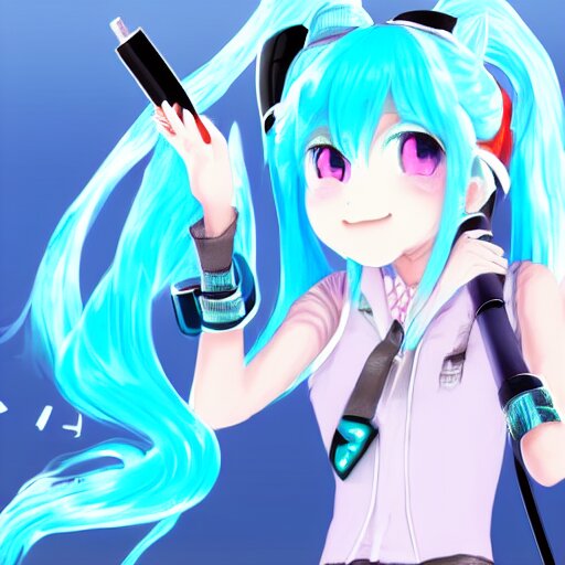 Lexica - Hatsune miku smoking a vape pen in her right hand | smoke ...