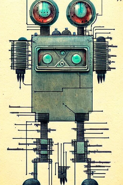 Lexica - (((((1950s robot schematics . muted colors.))))) by Jean ...