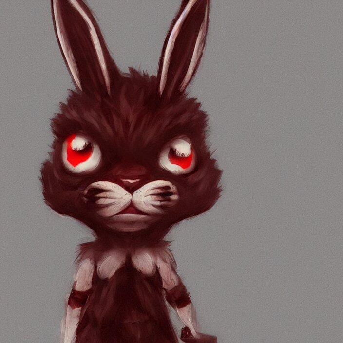 Lexica - A angry bunny with red eyes menacingly staring into the camera ...