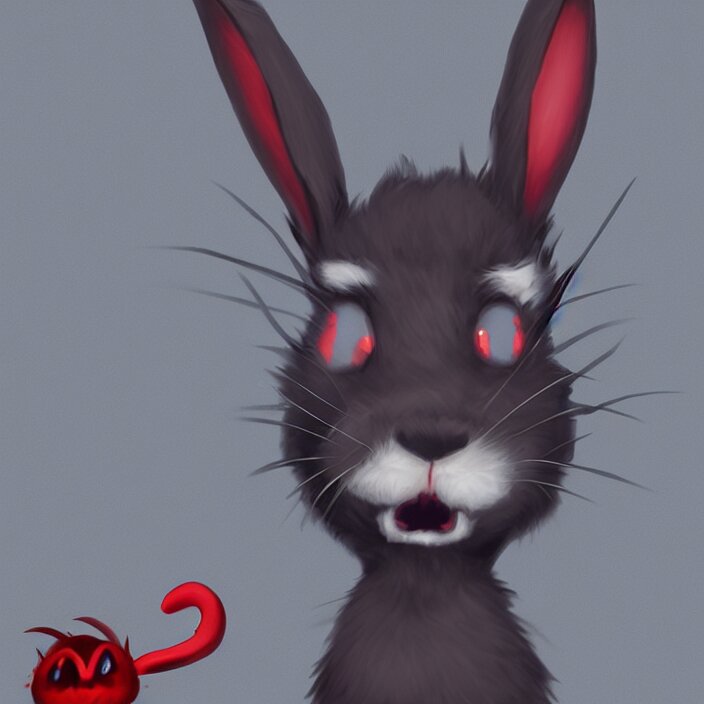 Lexica - A angry bunny with red eyes menacingly staring into the camera ...