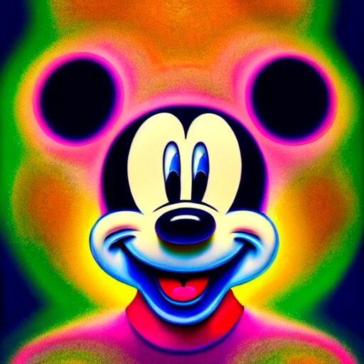 Lexica - An extremely psychedelic portrait of mickey mouse, surreal ...