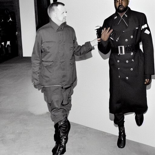 Lexica - Kanye west presenting adolph hitler the newest yeezy model