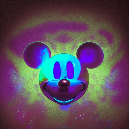 Lexica - Counterfeit mickey mouse head, fractal, broken, psychedelic ...