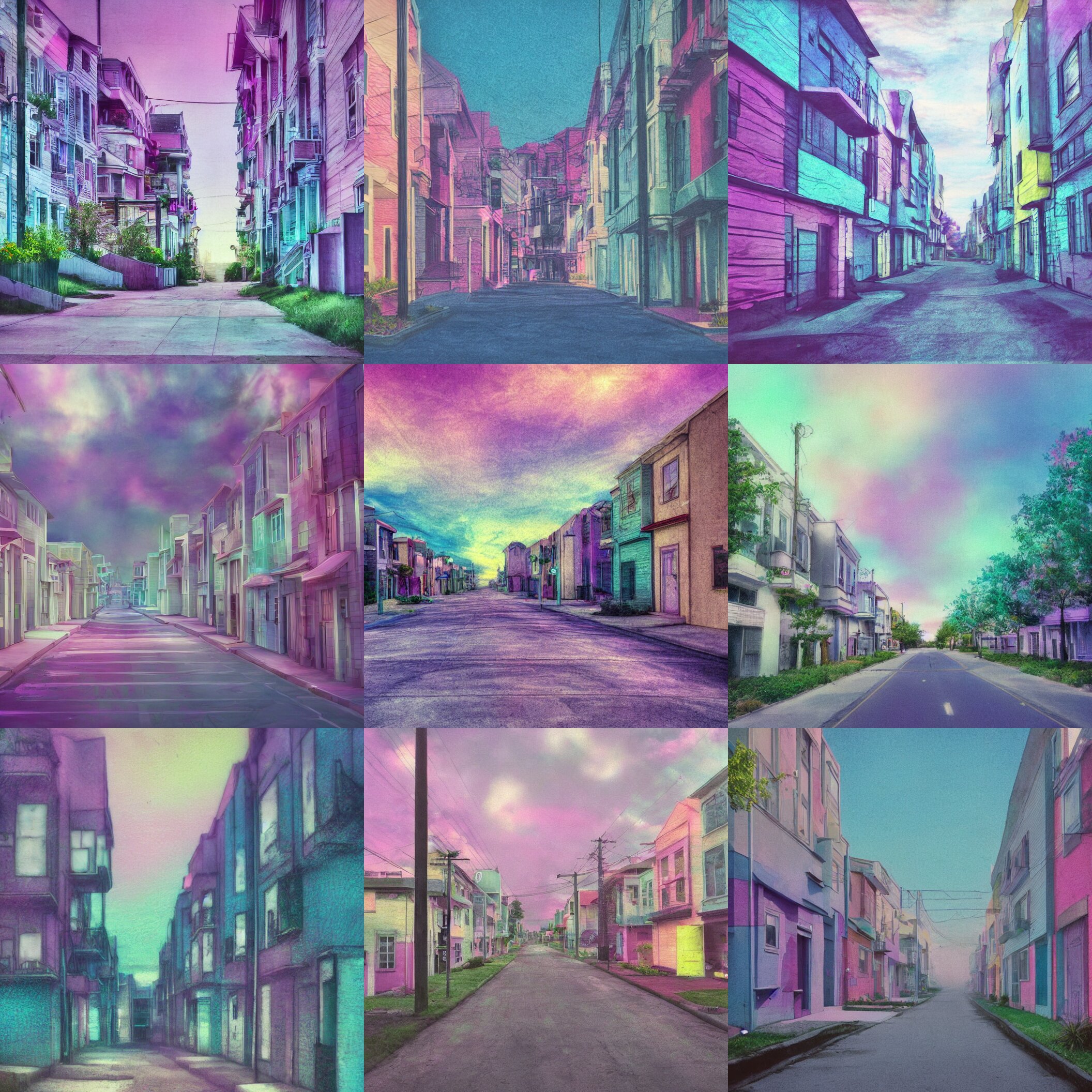 Lexica - Dreamcore looking streets from a small neighborhood, pastel ...