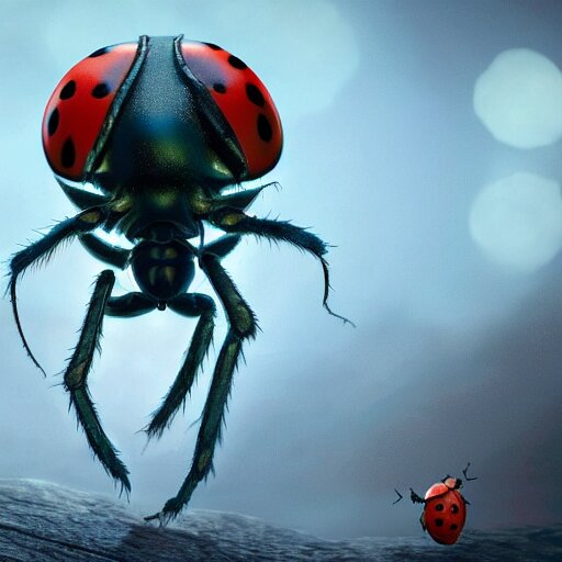 Lexica - High detail ladybug as a monster, fantasy art style, 4 k scary ...