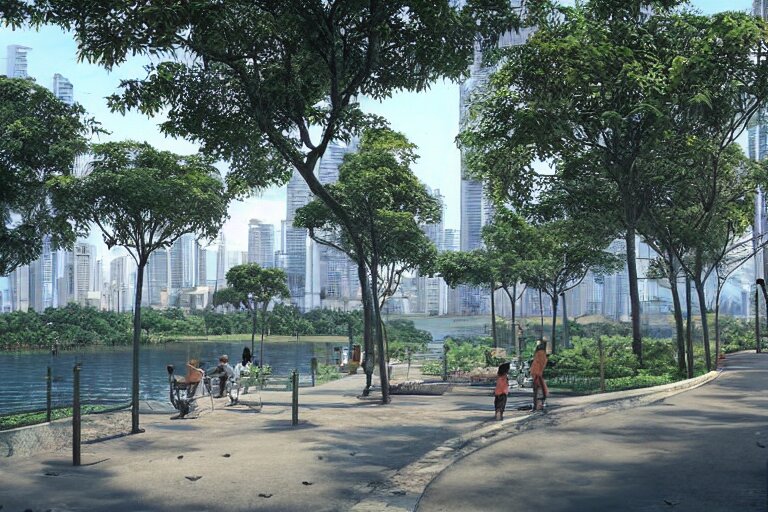 Lexica - Linear park and esplanade along pasig river, view of the river ...