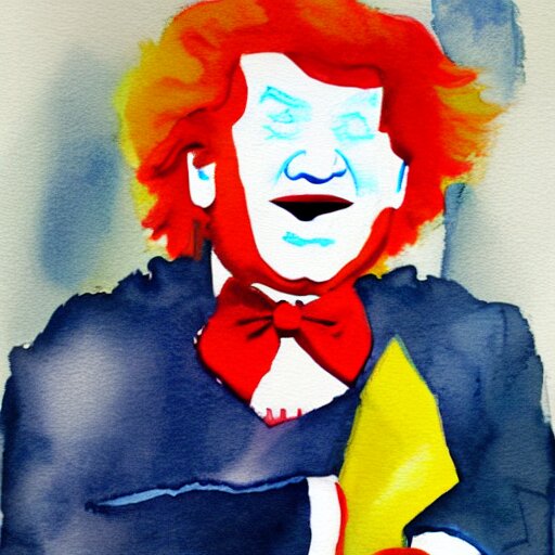 Lexica - Donald trump as sad ronald mcdonald holding paper bag ...