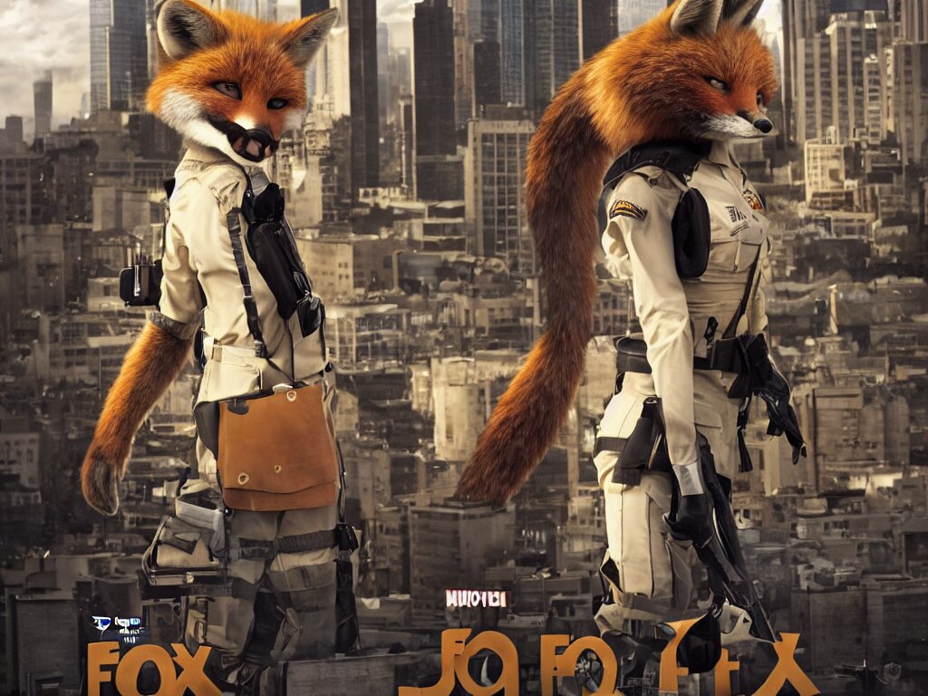 Lexica - Movie poster anthro fox furry in the tv show 24, wearing an ...