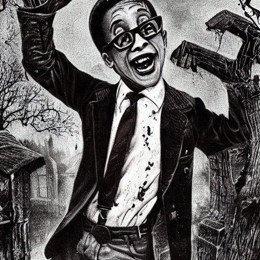 Lexica - Steve Urkel wearing a bowtie and suspenders scared in a ...