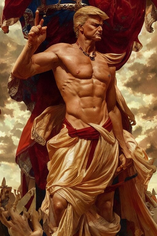 Lexica - President Donald J Trump as a Greek god, detailed face ...