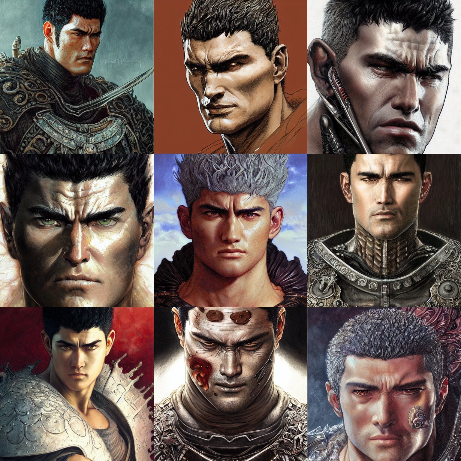Lexica - A masterpiece portrait painting of guts ( from berserk ...