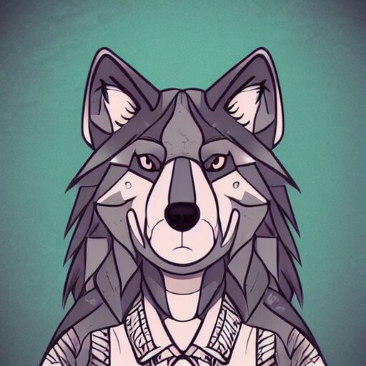Lexica - Beautiful portrait of an anthro anthropomorphic wolf wearing a ...