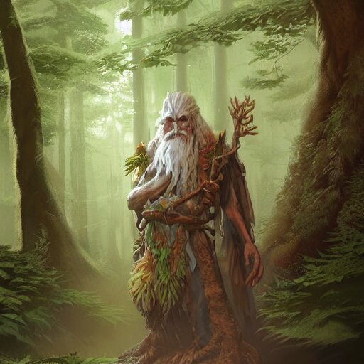 Lexica - A beautiful ultradetailed concept art of an old druid made of ...