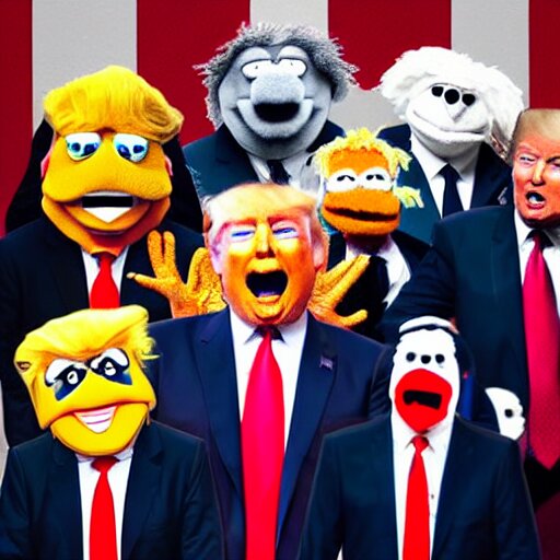 Lexica - Donald trump as an angry muppet!!!!!