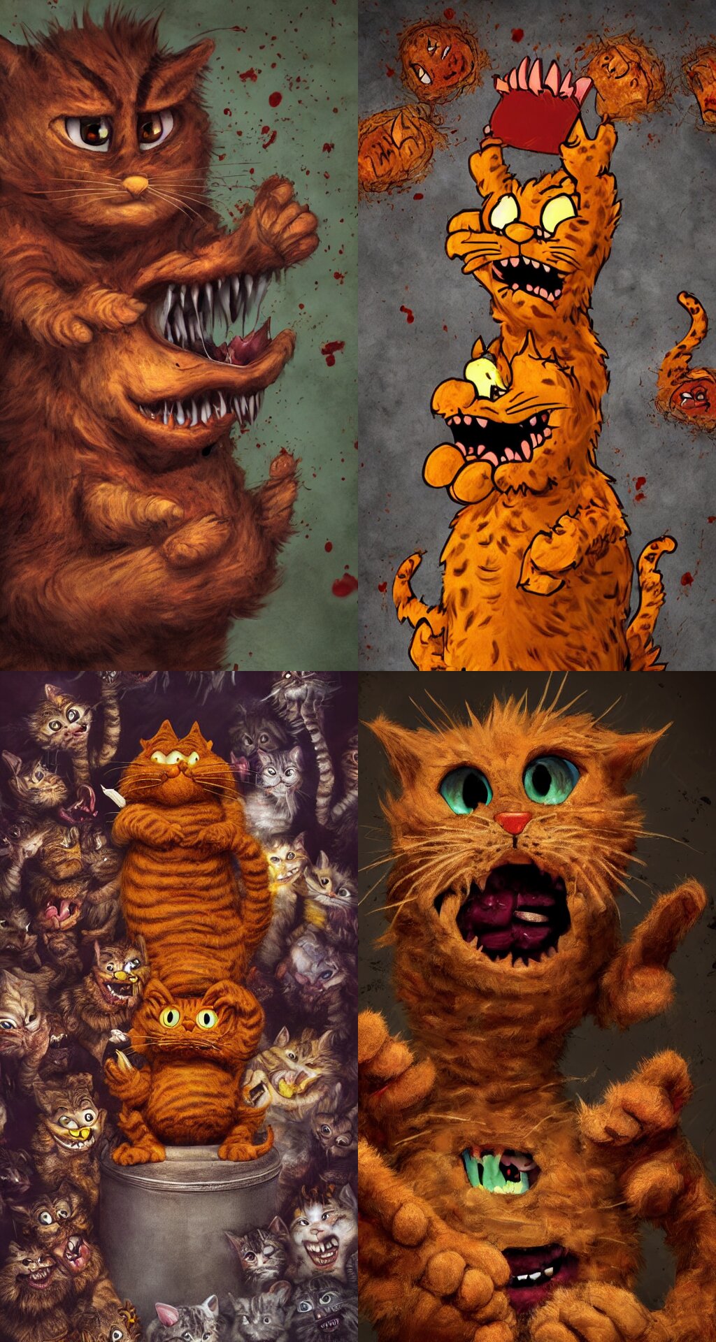 Lexica - Realistic photograph of a horrorific monster garfield the cat ...