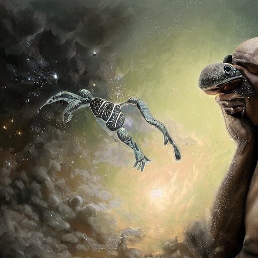 Lexica - Kobe bryant kissing a turtle in heaven, amazing digital art ...